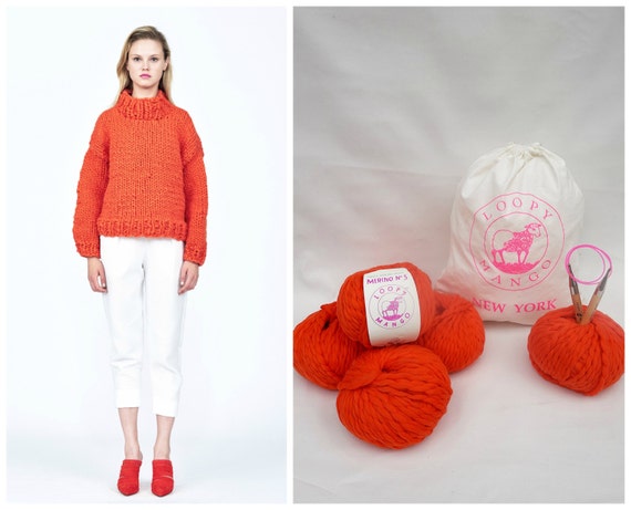 Loopy Mango DIY Kit Her Sweater Chunky Merino Wool by loopymango