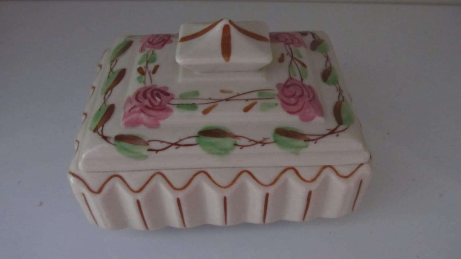 Vintage Blue Ridge Trinket Box – Hand Painted Underglaze – Southern ...