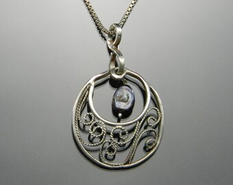 Sterling Silver Filigree Pendant Filigree by selectjewelrydesigns