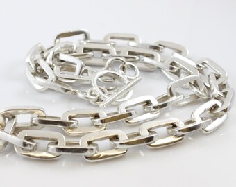 Rectangle link chain | Etsy