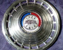 Vintage FORD HUBCAP 14" Red White & Blue Accent Man Cave Garage Bar ...