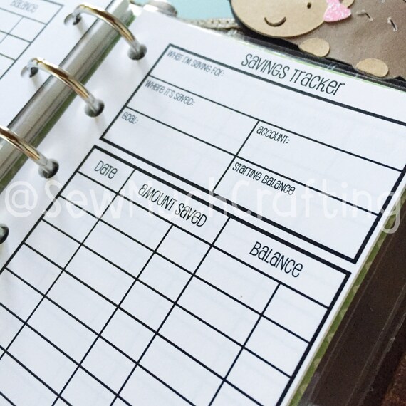 Printed Pocket Size Savings Trackers