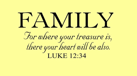 LUke 12:34 Bedroom wall decal Bible verse decal Marriage