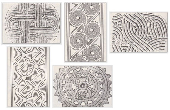 Cherokee Pottery Designs 5 Card Set Tsalagi Cherokee Designed