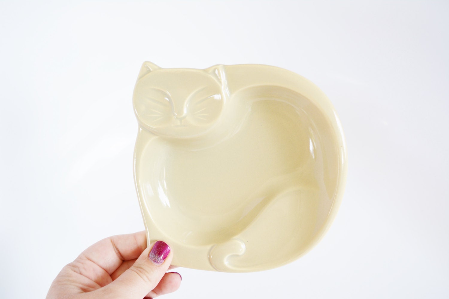 Vintage Cat Dish – Divided Dish – Ceramic Cat Dish – Cat Plate ...