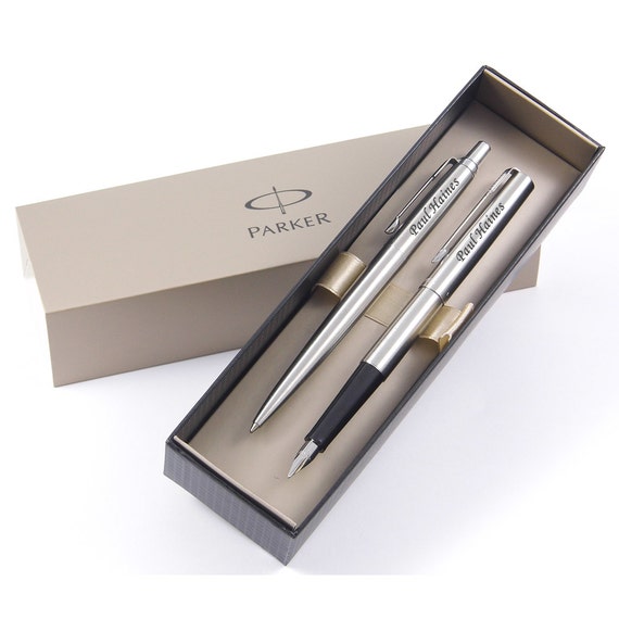 Personalised Pen Set Engraved Pen Stainless Steel Parker Personalised Pen Set Engraved Pen Stainless Steel Parker
