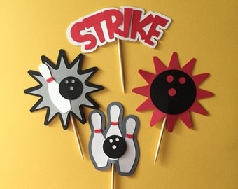 Bowling cake topper | Etsy