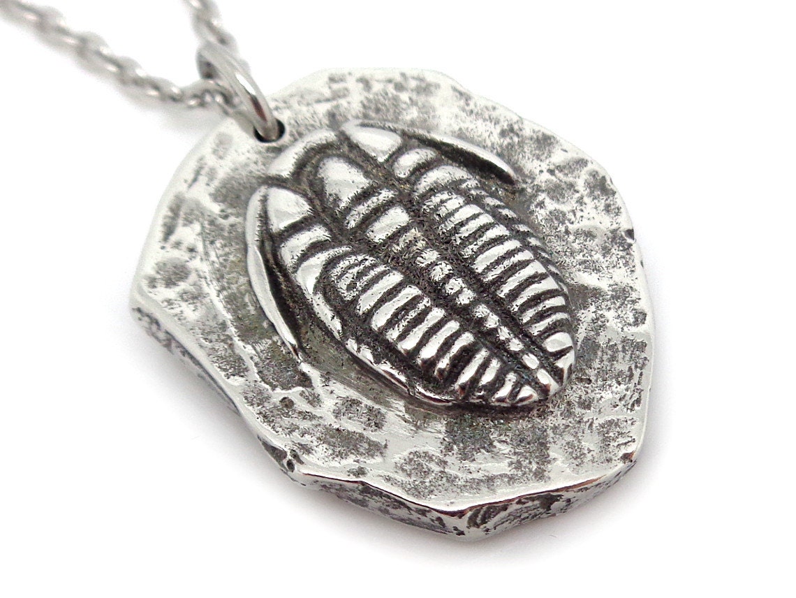 Trilobite Necklace in Handmade Pewter Fossil Jewelry
