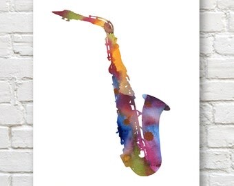 Saxophone art | Etsy