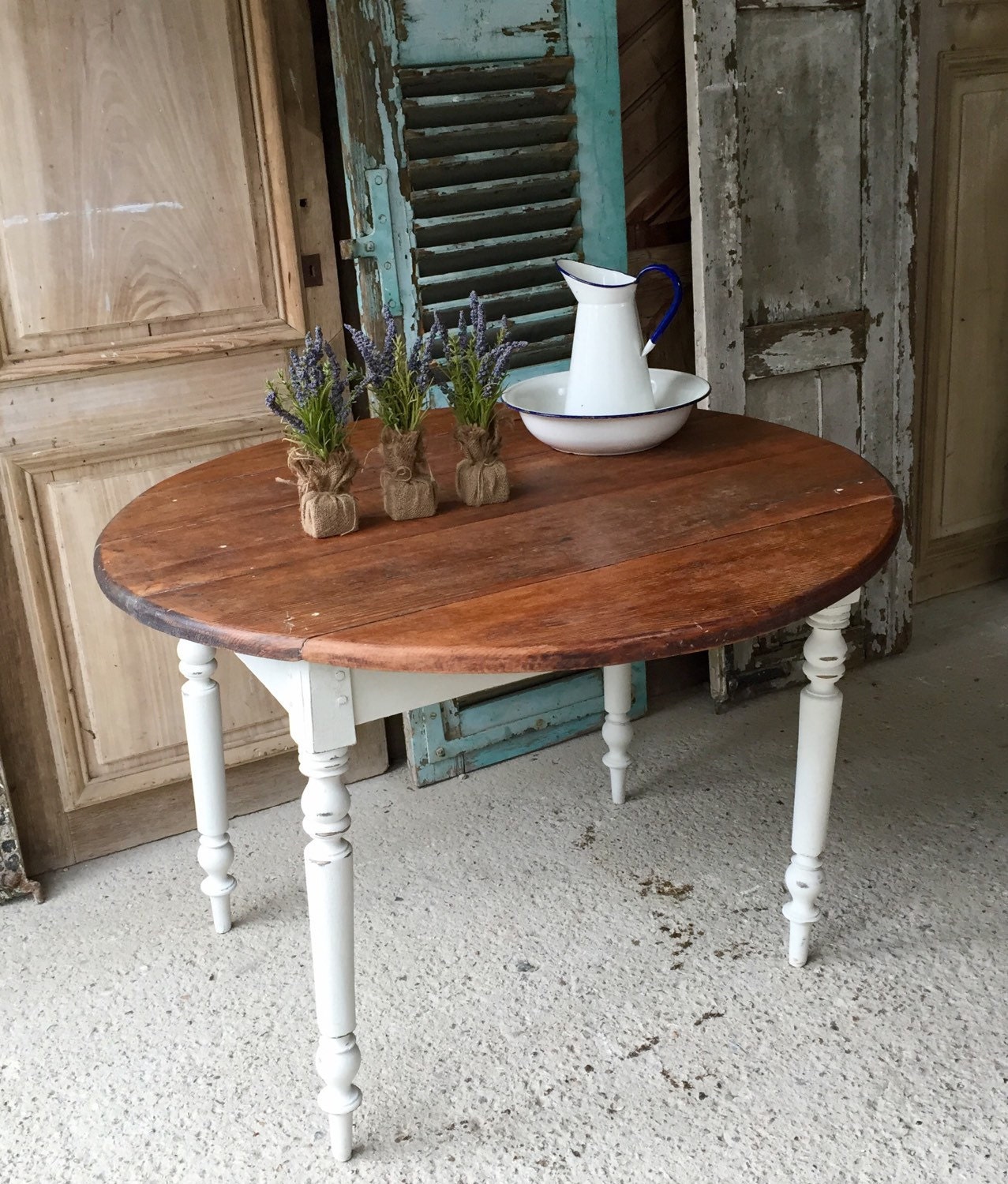 Vintage French rustic drop leaf Farmhouse table – Haute Juice