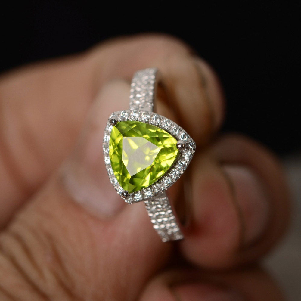 Natural Peridot Ring August Birthstone Ring Luxury Gemstone