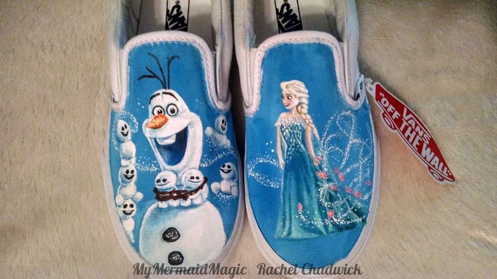 Frozen Elsa Olaf Hand Painted Vans Disney Custom shoes