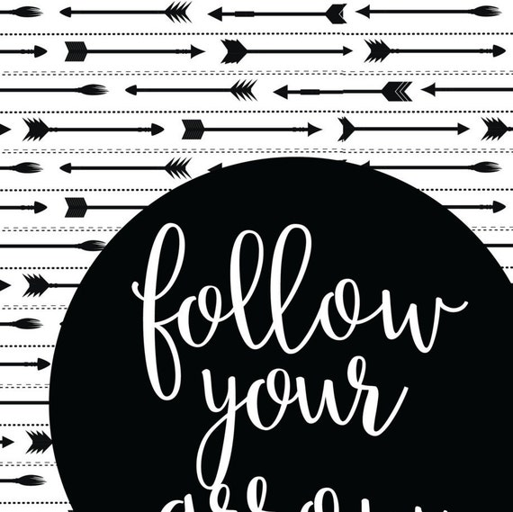 Arrow Wall Art Print Quote Decor Printable by TwoBrushesDesigns