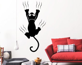 Unique cat wall decals related items | Etsy