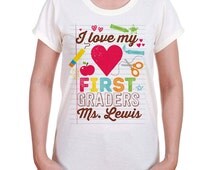 First Grade Teacher Shirt - Printable Iron On - Custom Iron On Transfer ...