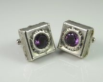 Popular items for amethyst cufflinks on Etsy