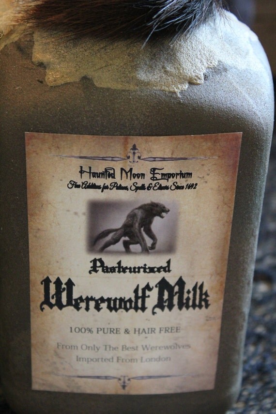 Halloween Potion Bottle Werewolf Milk Large
