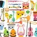Kawaii Musical Instruments ClipArt Digital Clip Art by TeaBreakArt