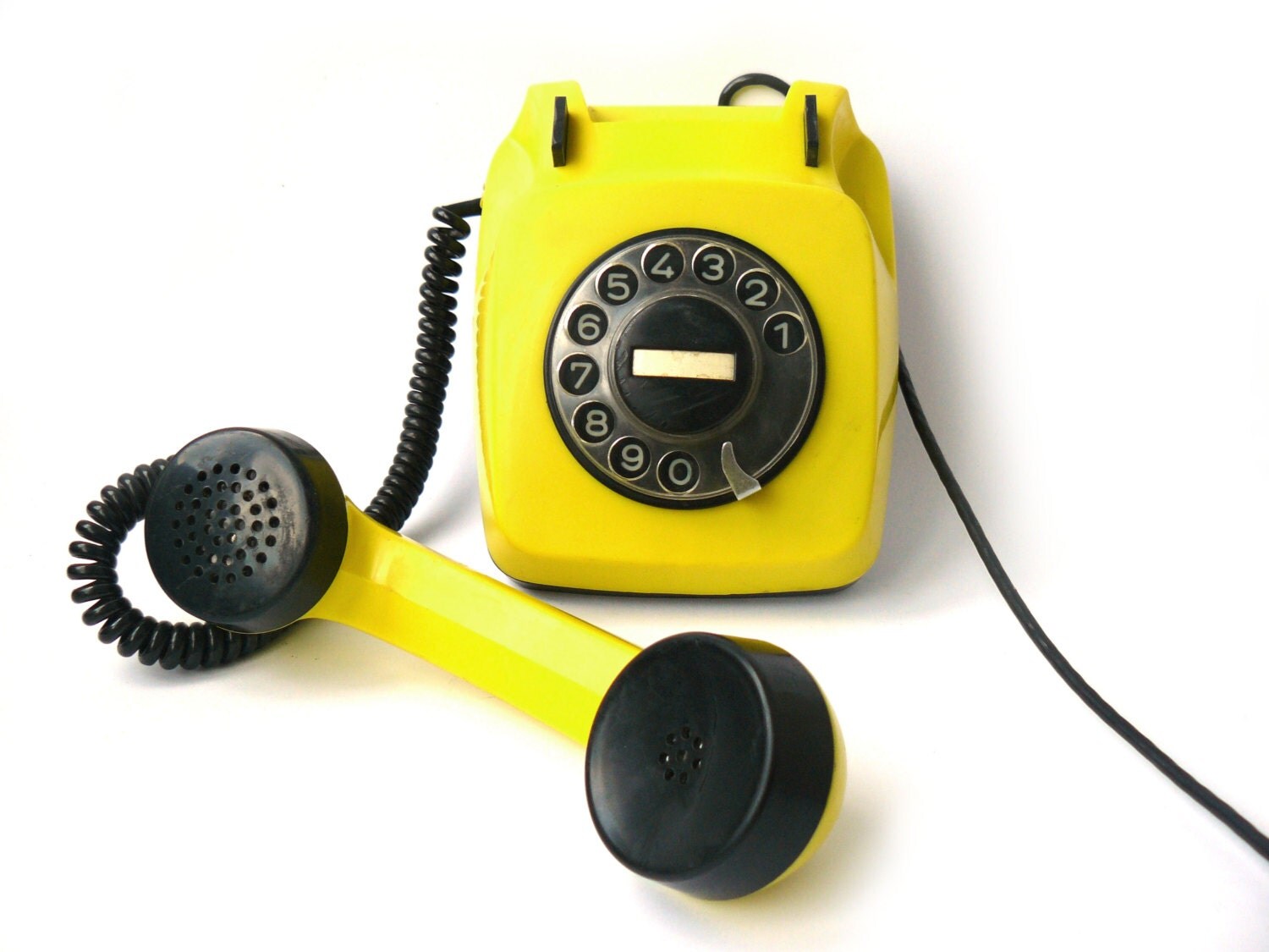 Vintage yellow telephone vintage phone yellow by nostalgishop