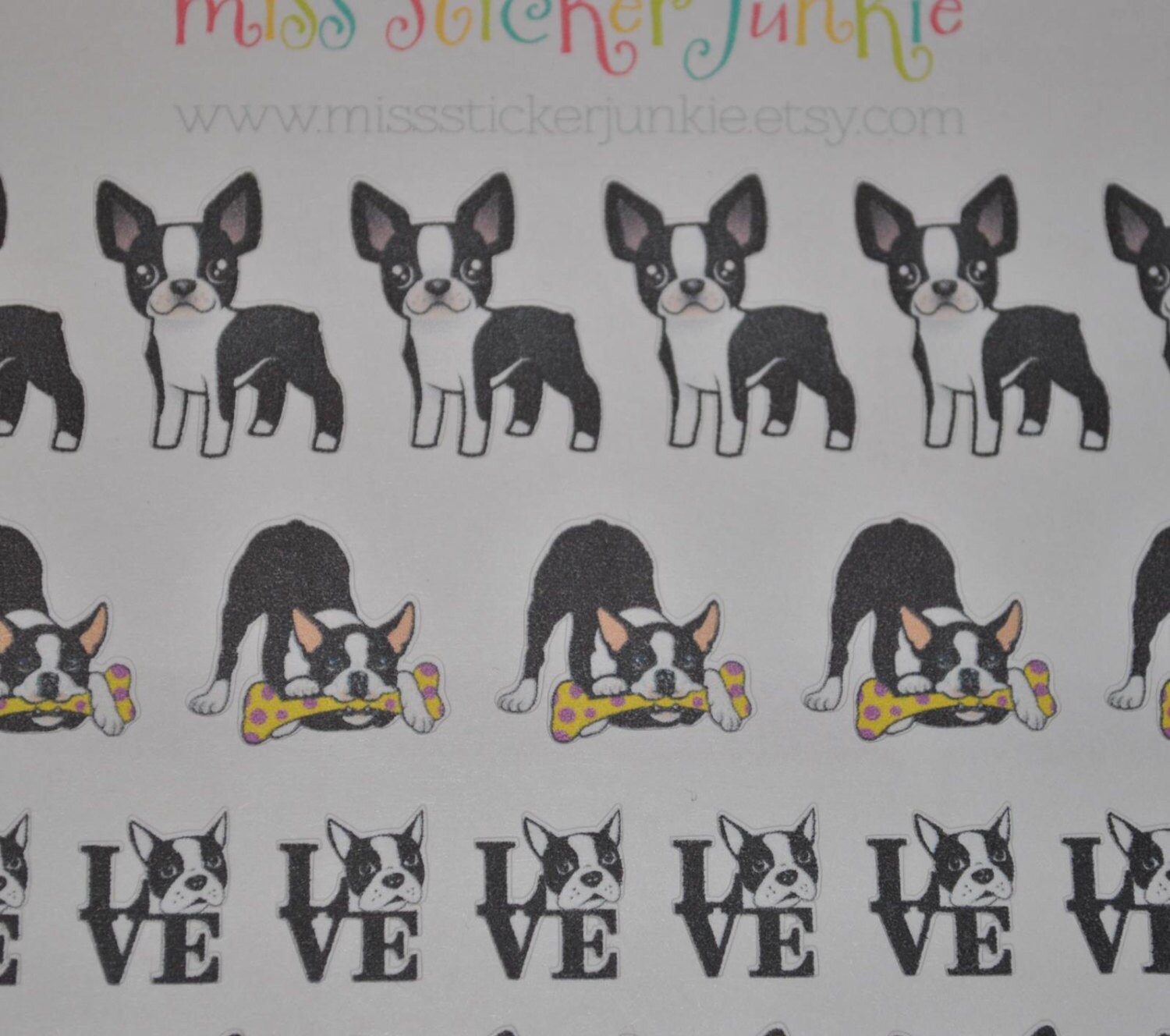 Boston Terrier Stickers Dog Stickers for Erin Condren Life