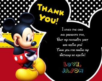 Mickey thank you | Etsy