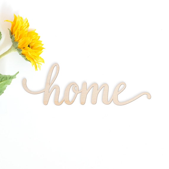 Home Script Word Wood Sign-Wood Sign Art Home Wood Sign by Woodums