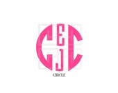 Items similar to 4 Initial Monogram, 4 Letter Monogram, Monogram Decal ...