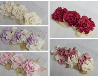 Rose hair comb | Etsy