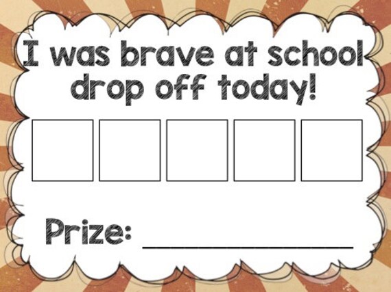 Preschool Drop Off Sticker Chart // Incentives
