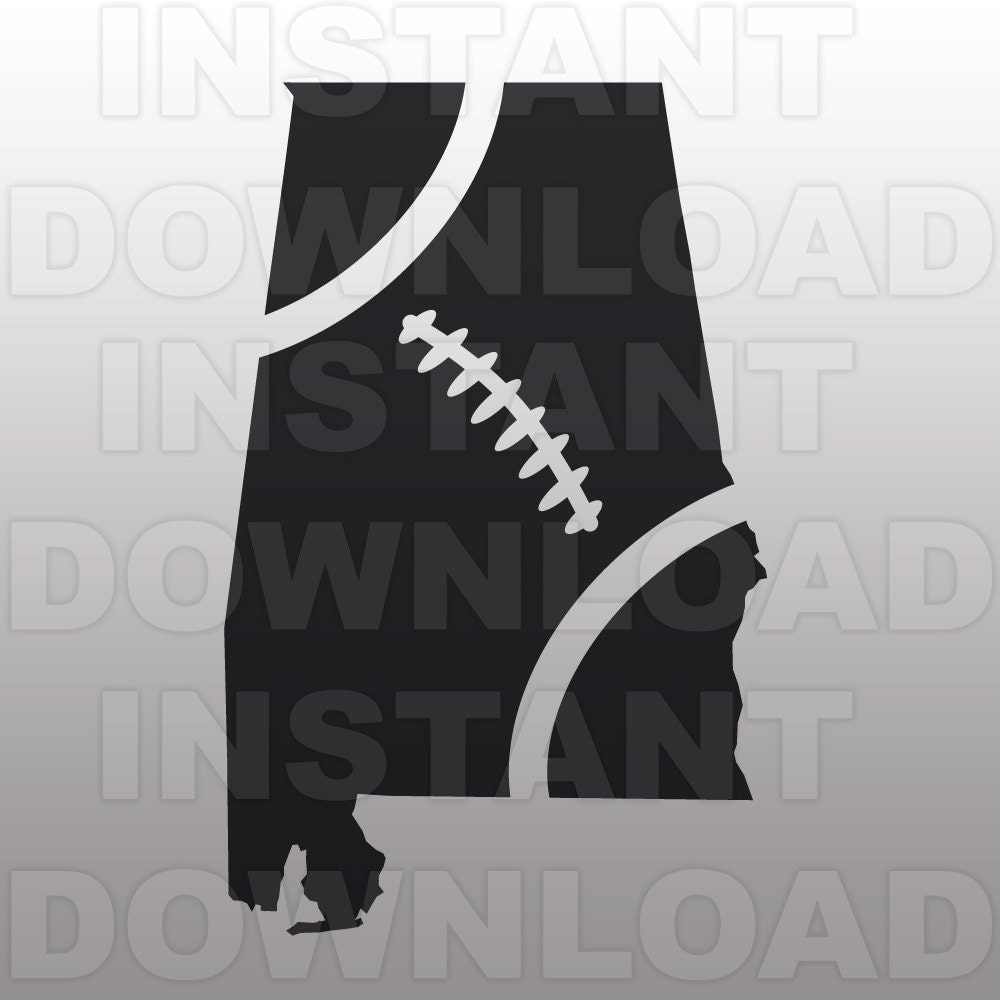 Football Alabama Outline SVG File Cutting Template-Clip Art