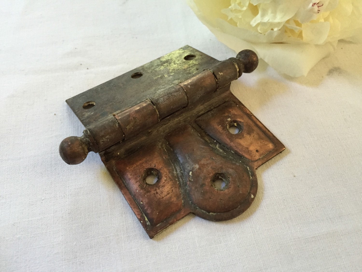 Antique Brass Hinge Vintage Victorian Door Hinge Antiqued