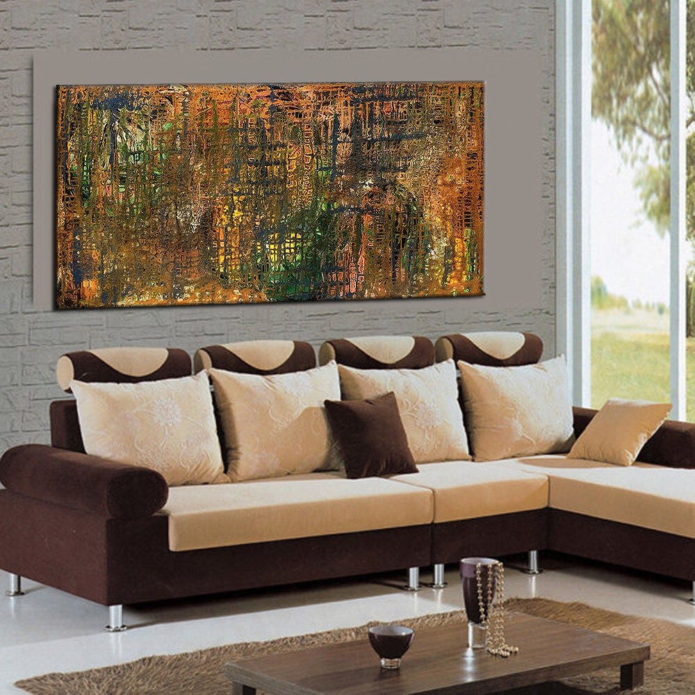 Original Modern Metallic Abstract Painting by newwaveartgallery