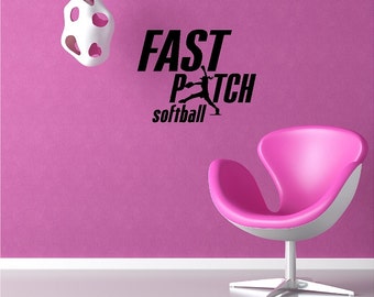 Personalized Girl Softball Pitcher Wall Decal Removable
