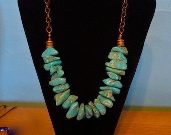 Items similar to Chunky turquoise and copper on Etsy