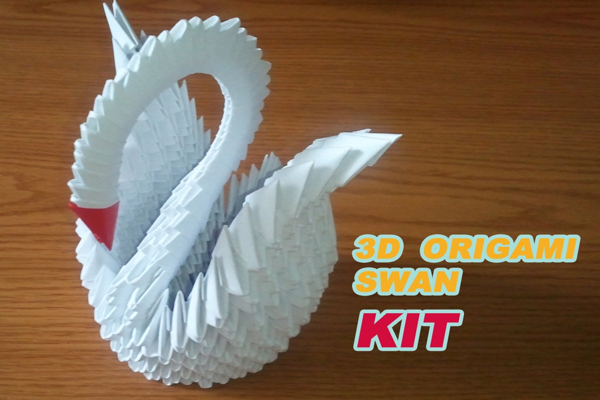 3d origami swan KIT