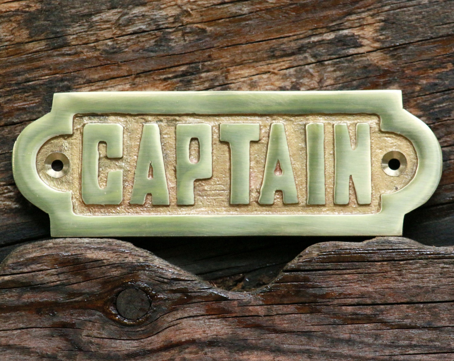 Heavy Brass Captain Name Plate Engraved Brass Captain Sign
