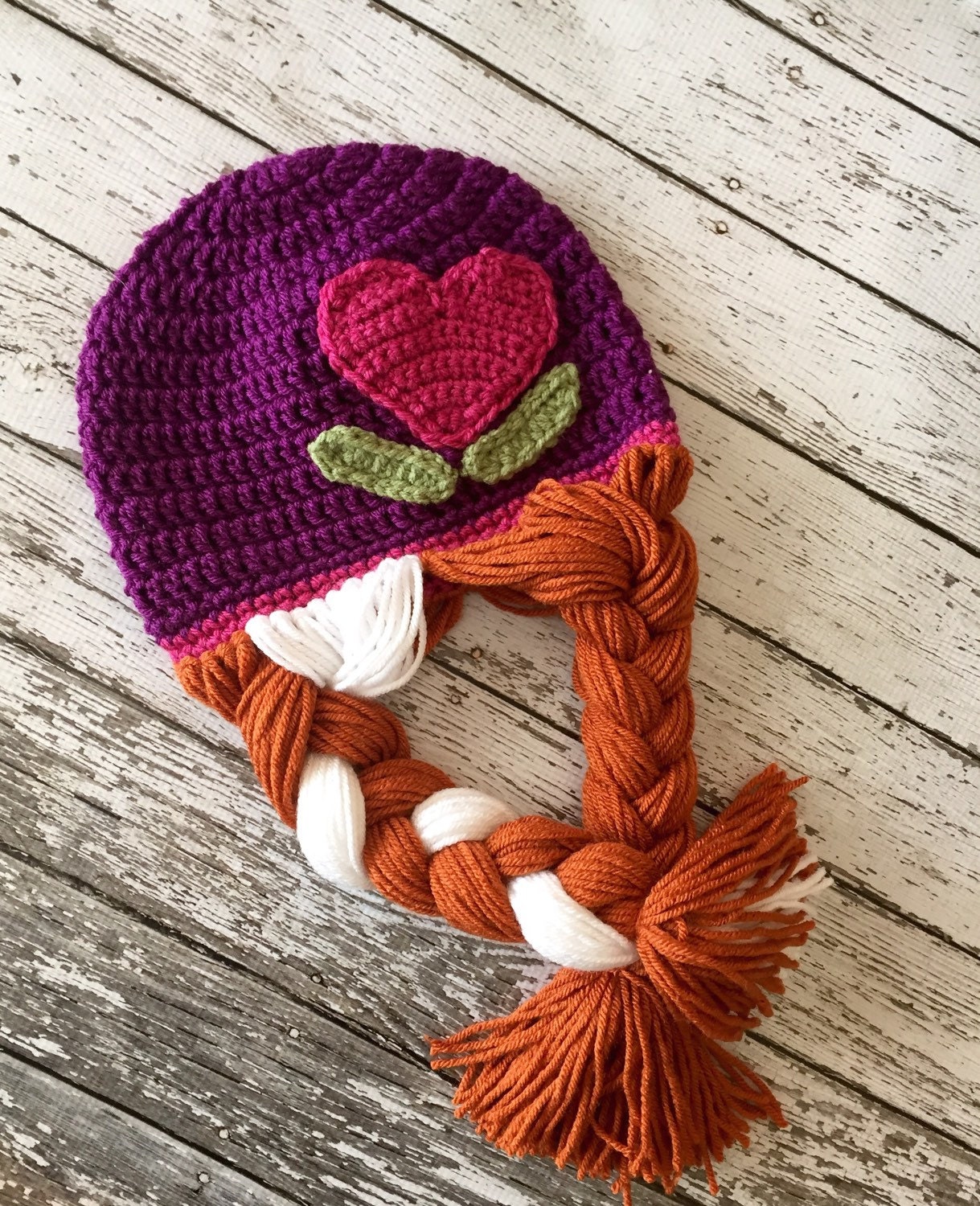 Anna and Elsa Inspired Hat/ Crochet Anna and Elsa Wig/