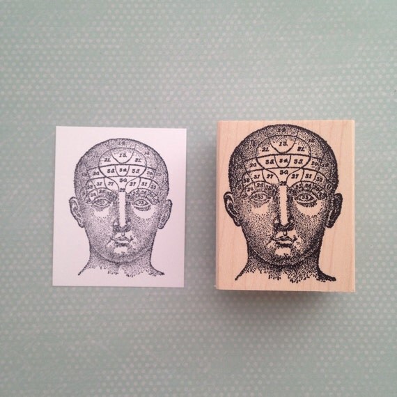 Diagramed Head Wood Mounted Rubber Stamp 5363 by 100ProofPress