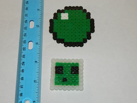 Items similar to Minecraft Slime and Slime ball set Perler Beads on Etsy