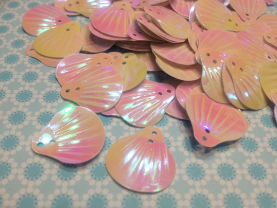 15 LARGE iridescent sea shell sequins / confetti by petrascrafts64