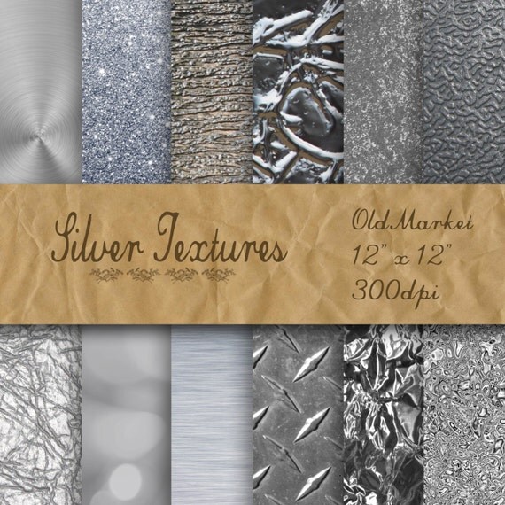 Silver Digital Paper Silver Textures Silver Backgrounds