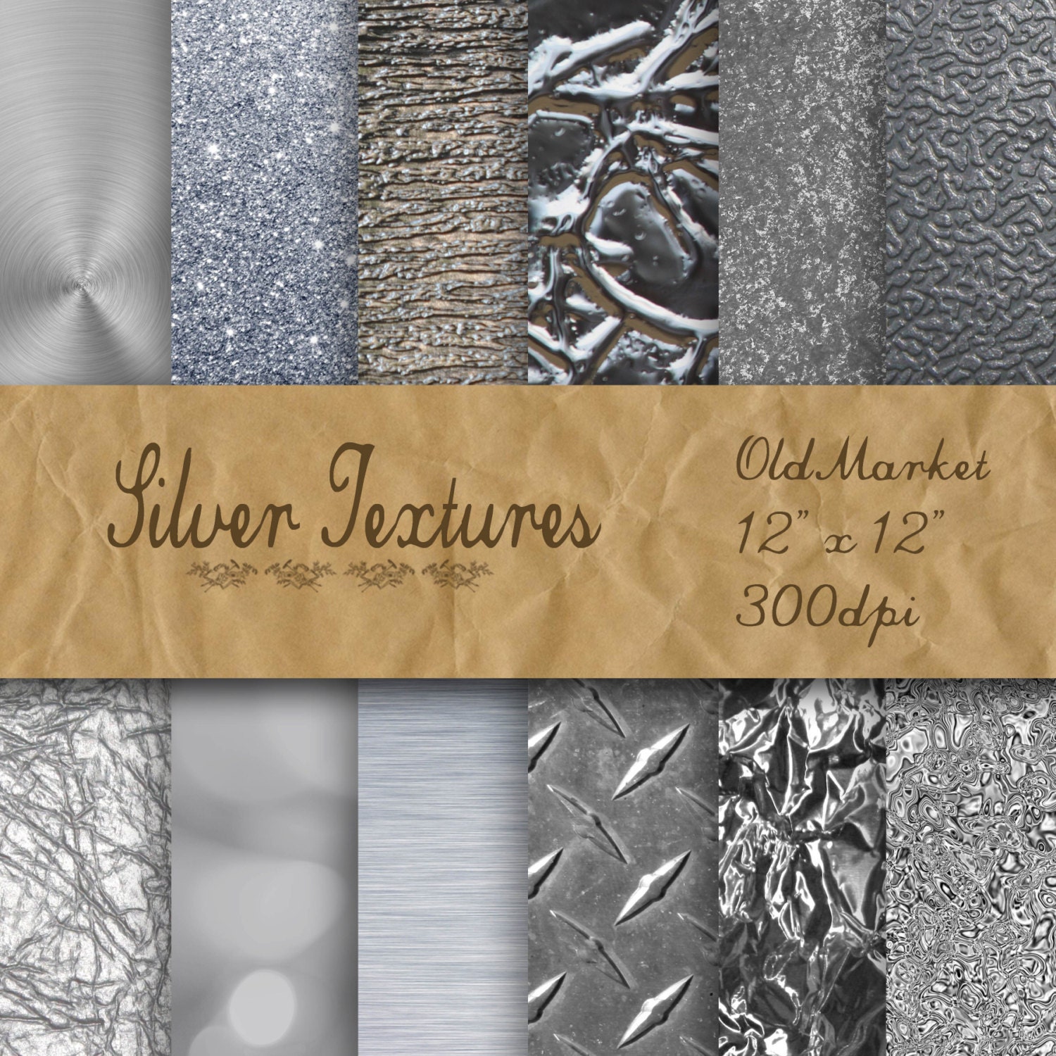 Silver Digital Paper Silver Textures Silver Backgrounds