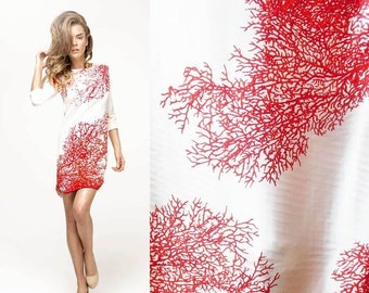 Coral silk fabric | Etsy