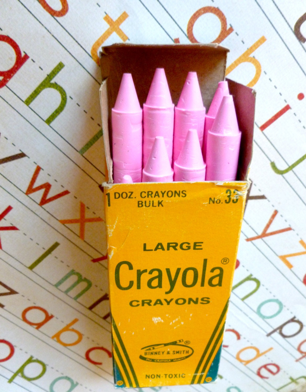 Vintage Large Crayola Crayons 1950's Jumbo Size Crayons