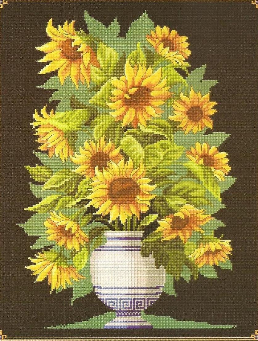 BOUQUETS OF SUNFLOWERS Complete Cross Stitch Kit