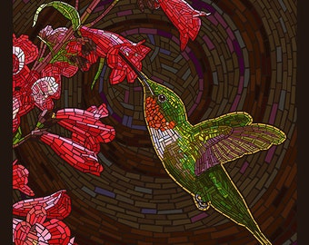 Hummingbird mosaic | Etsy