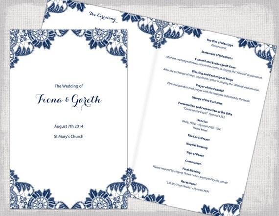 Catholic Wedding Ceremony Program Template Without Mass DocTemplates