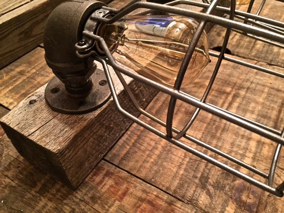 Caged Pipe Vanity Light Cage Wall Light Fixture Edison Bulb