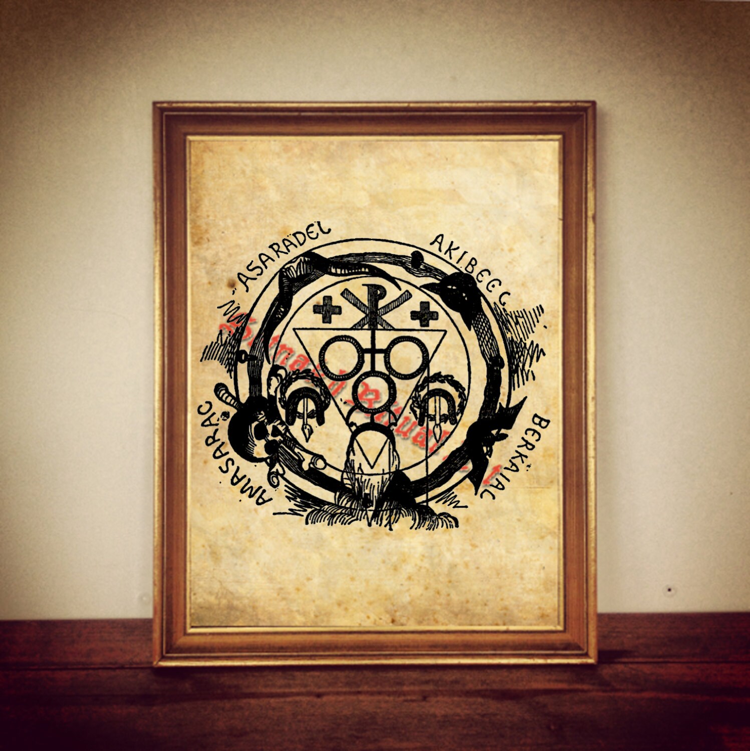 Goetic circle of black evocations Eliphas Levi print