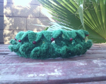 Winter Knit and Crochet Crocodile Stitch Cuffs in 100% alpaca